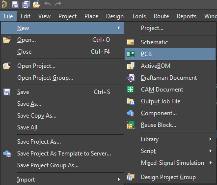 Creating a PCB File & Importing Components | Altium App StartPage